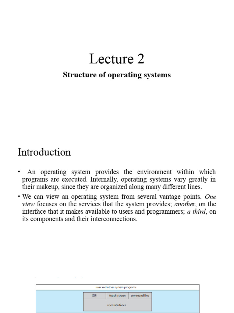 Lecture 2 OS | PDF | Graphical User Interfaces | Operating System