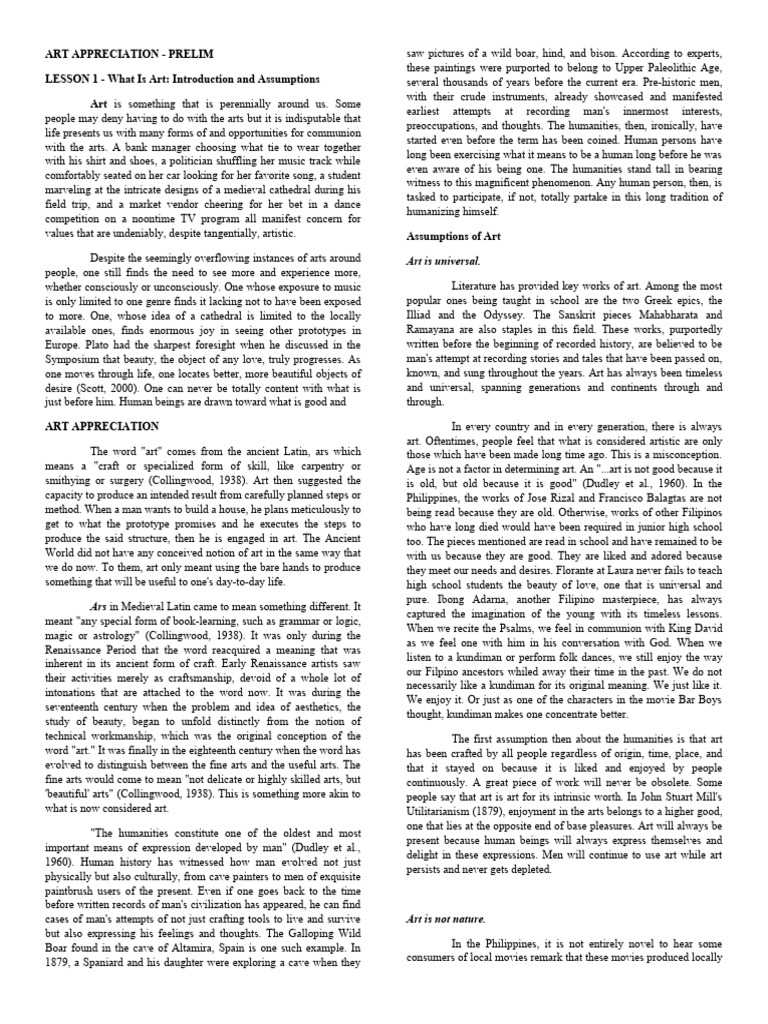 Art App Prelim Notes | PDF | Paul Cézanne | Experience