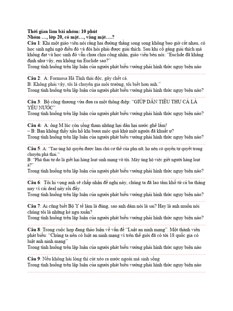 BT Chuong 4. Nguy Bien 1 - Sinh Vien | PDF