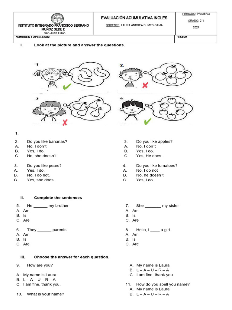 English Second Grade Pdf