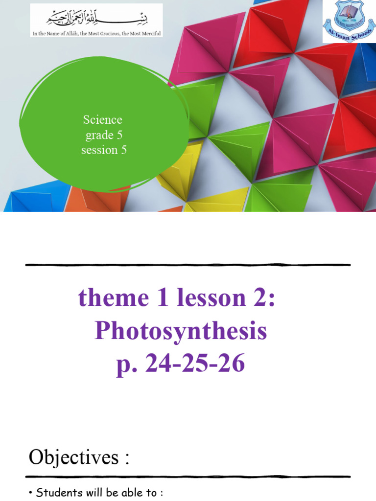 Photosynthesis Lesson for Grade 5 | PDF