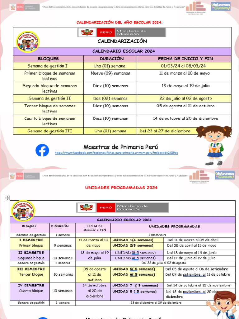Calendarización 2024 Según RM #587 | PDF