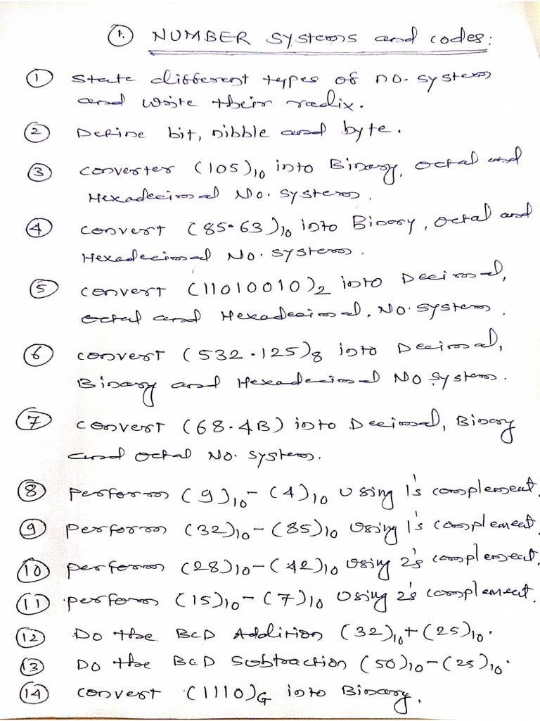 DSD - Module-1 No. System & Codes | PDF