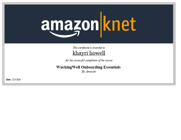 Certificate (1) .PDF Amazon | PDF