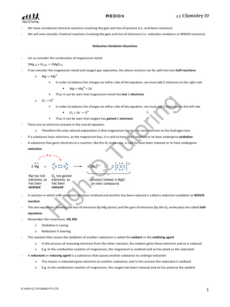 04_REDOX | PDF | Redox | Electrochemistry