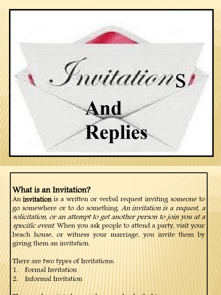 Invitations and Replies | PDF