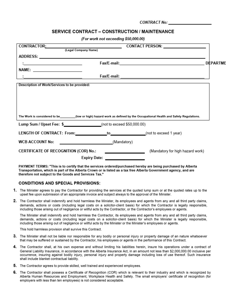 Construction Contract Template 07 | PDF | Employment | Legal Liability
