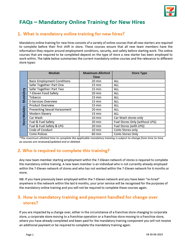 Mandatory Training for New Hires | PDF | Educational Technology