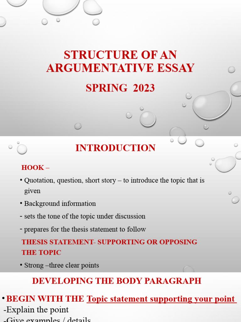 Structure of an Argumentative Ssay | PDF