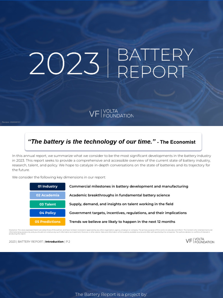 2023 Battery Industry Overview Report | PDF | Electric Vehicle ...
