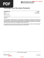 Cambridge Lower Secondary Checkpoint: Mathematics 1112/01 | PDF ...