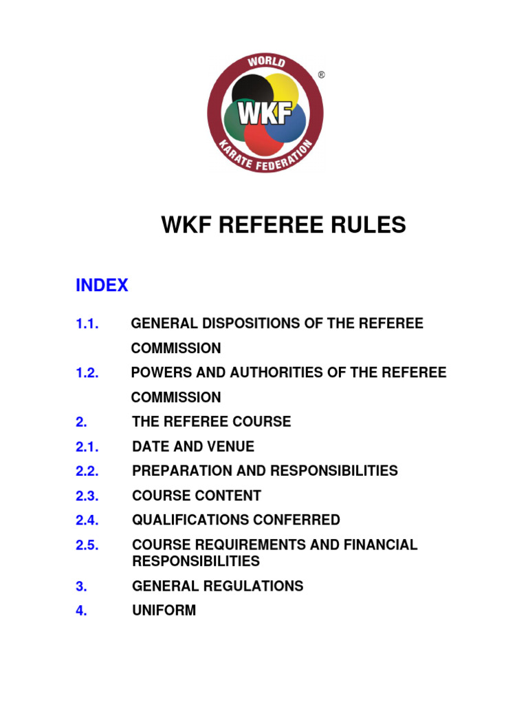Referee Commission Rules | PDF | Referee | Karate