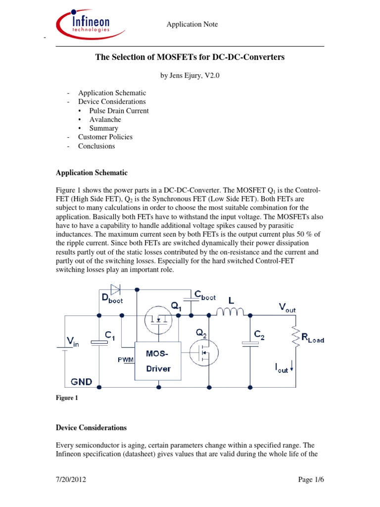 Infineon-MOSFETs OptiMOS Selection For DC-DC converters-AN-v01 00-EN | Download Free PDF ...