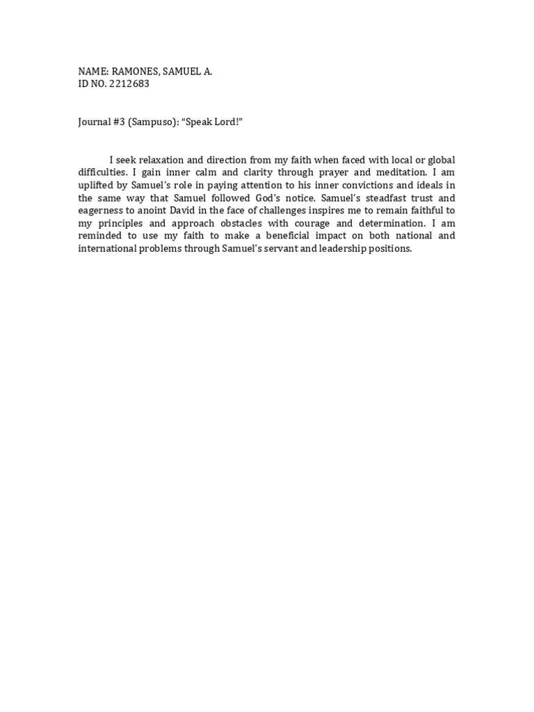 Ramones, Samuel - Journal #3 | PDF | Self-Improvement