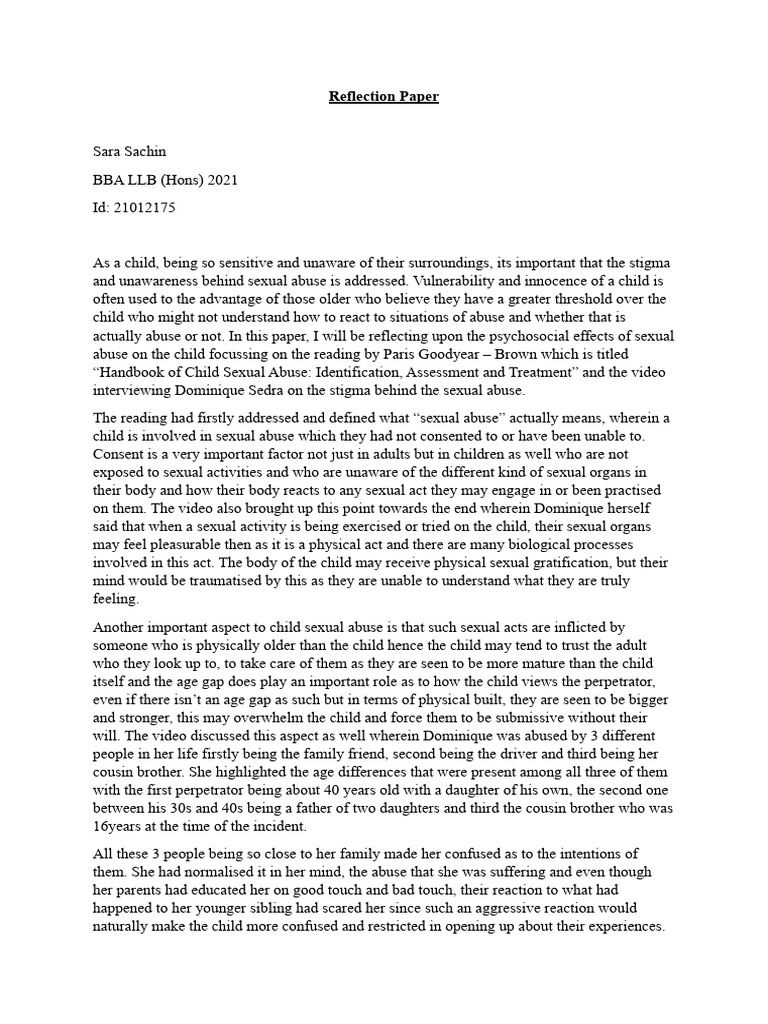 Reflection Paper | PDF | Psychology | Behavioural Sciences