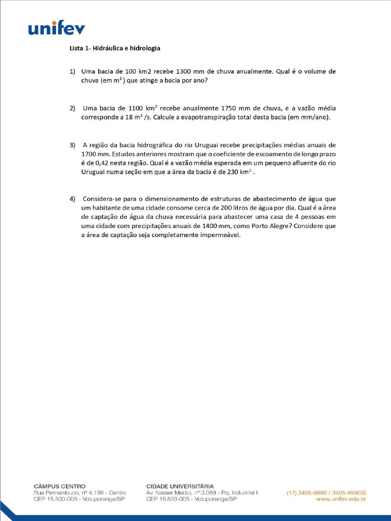 Lista 01 | PDF