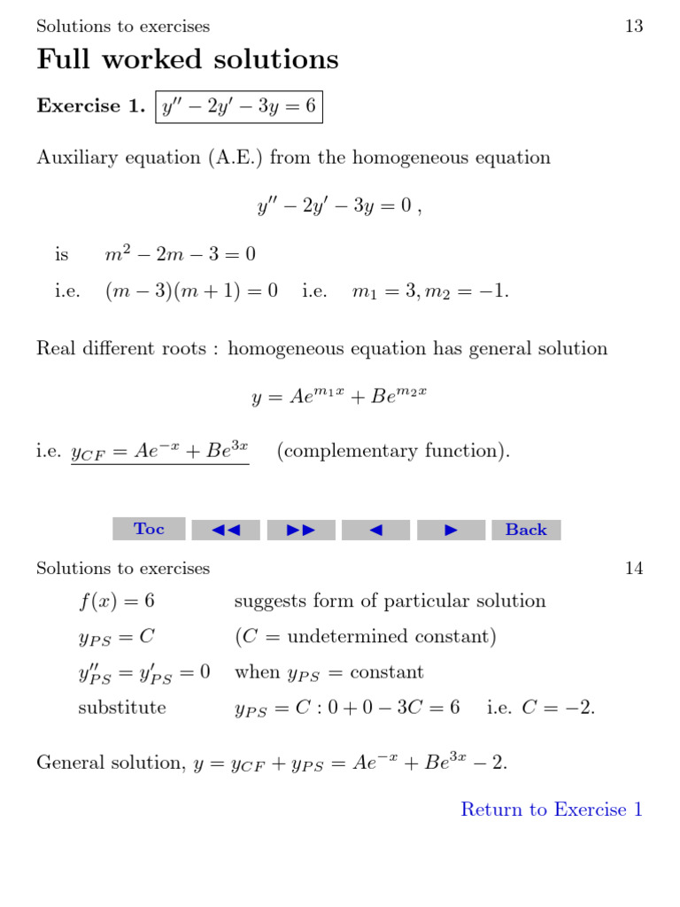 Examples for Non-Homogenous DE | PDF | Numerical Analysis | Differential Calculus