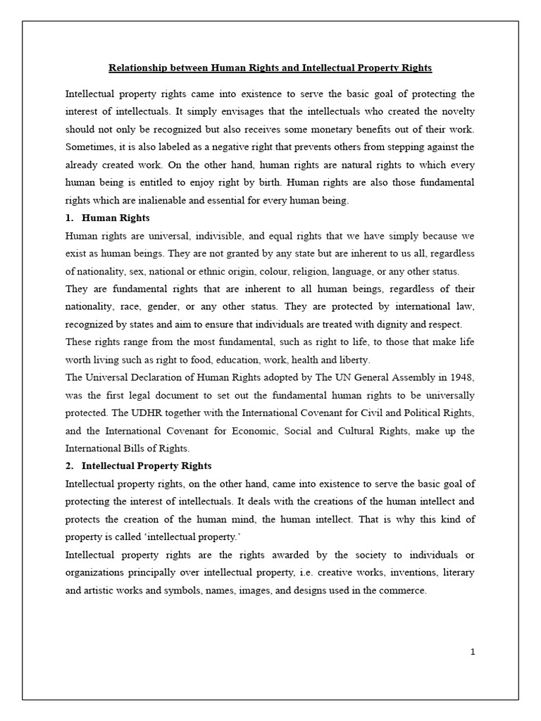 Human Rights and Intellectual Property Link | PDF | Intellectual ...