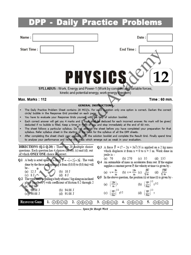WM_work energy | PDF | Force | Spacetime