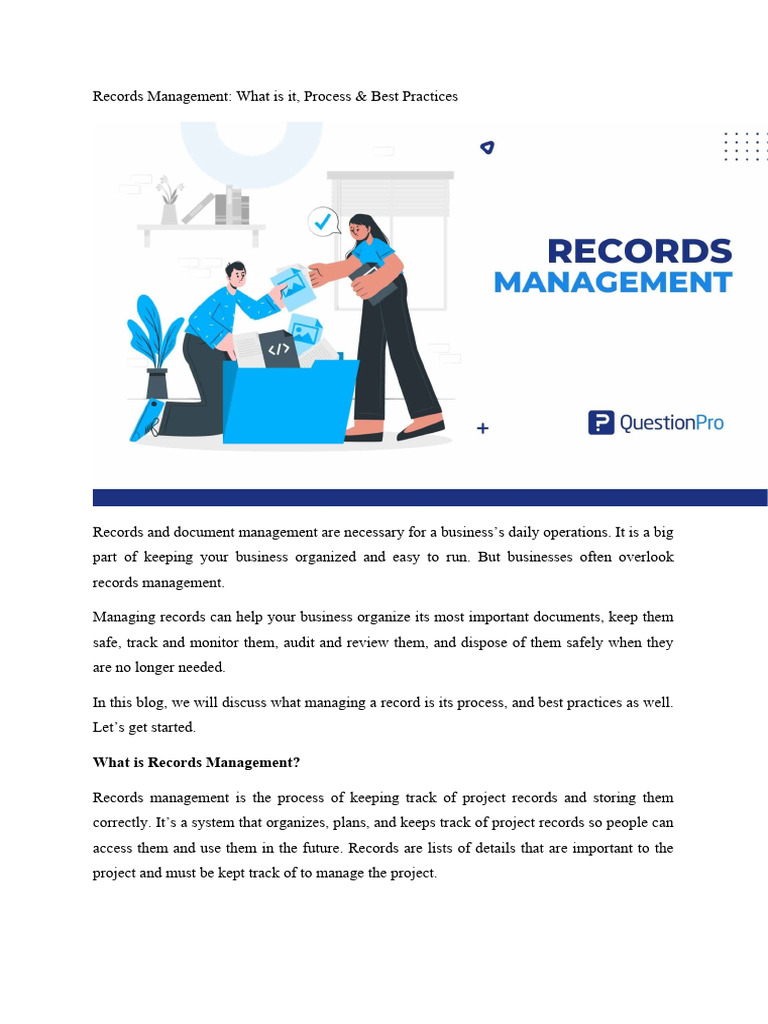 Understanding Records Management Process | PDF | Records Management ...