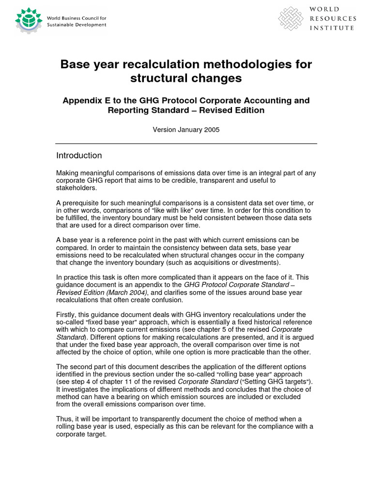 Base Year Adjustments | PDF | Methodology