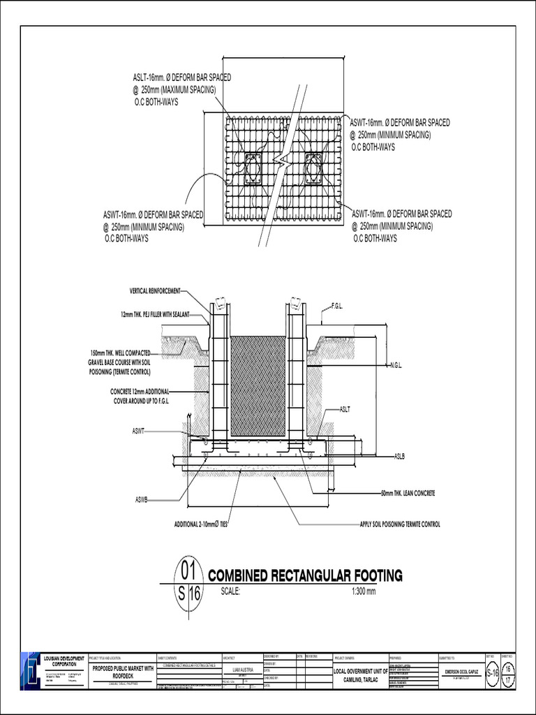 Combined Rectangular Footing: Proposed Public Market With Roofdeck Local Government Unit of ...
