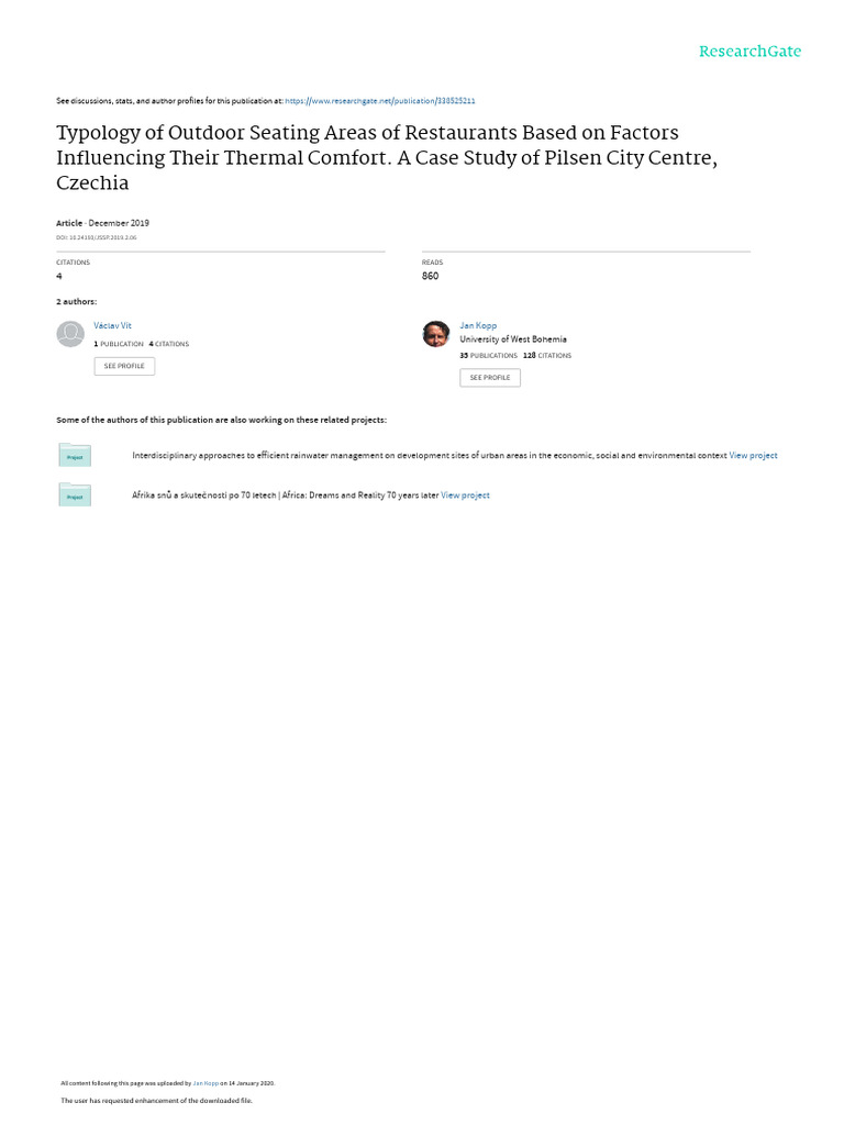 Typology of Outdoor Seating Areas of Restaurants Based On Factors | PDF ...