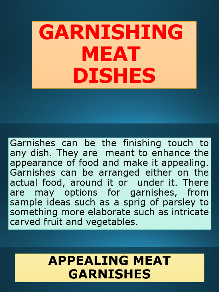 Meat Garnishing Guide | PDF