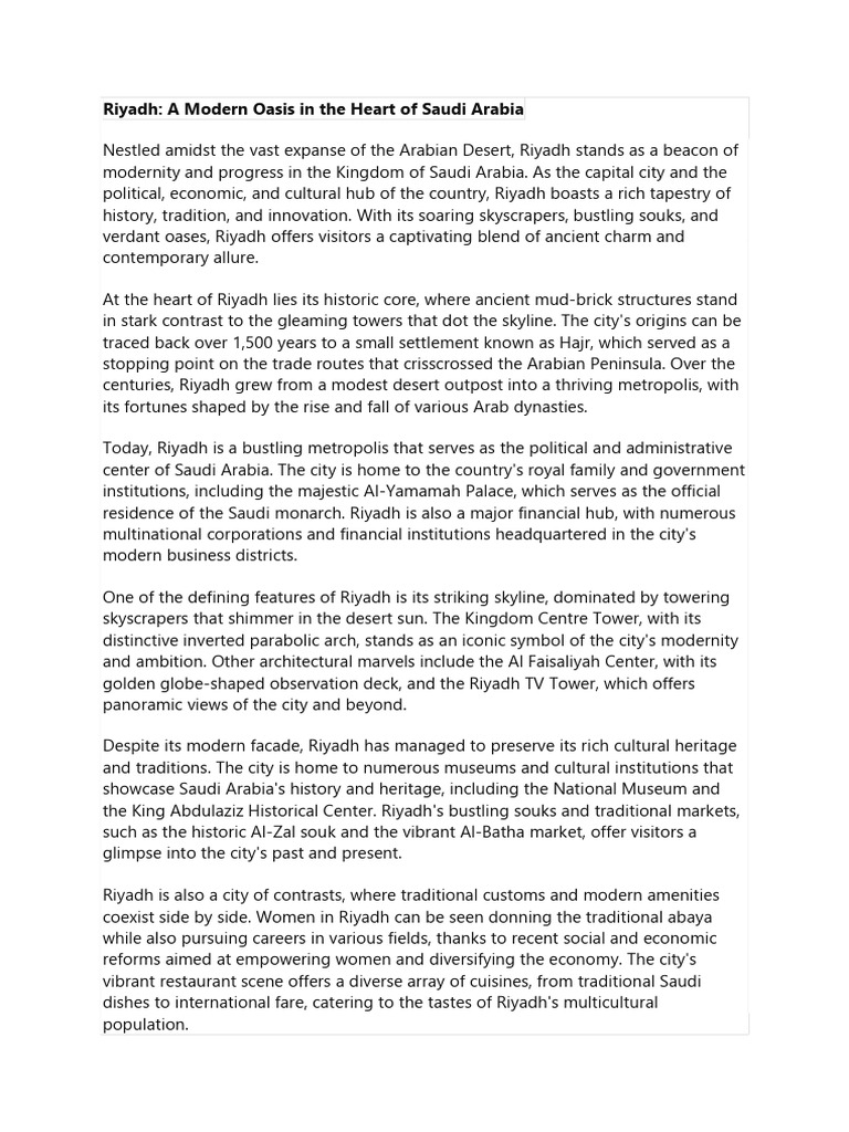 Riyadh | PDF | Riyadh | Saudi Arabia