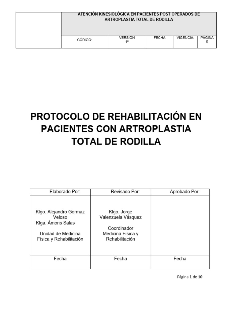 Protocolo de ATR 2019 | PDF | Osteoartritis | Rodilla