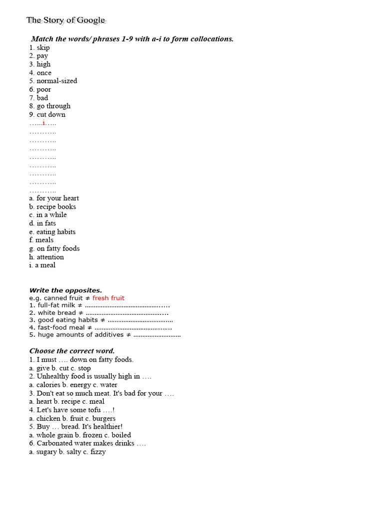 Eating Habits - Paragraph Writing | PDF | Fast Food | Junk Food