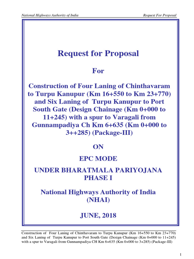 VOLUME - I - RFP Package 3 | PDF | Request For Proposal | Mergers And Acquisitions