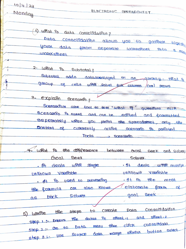 Electronic Spreadsheet Pdf