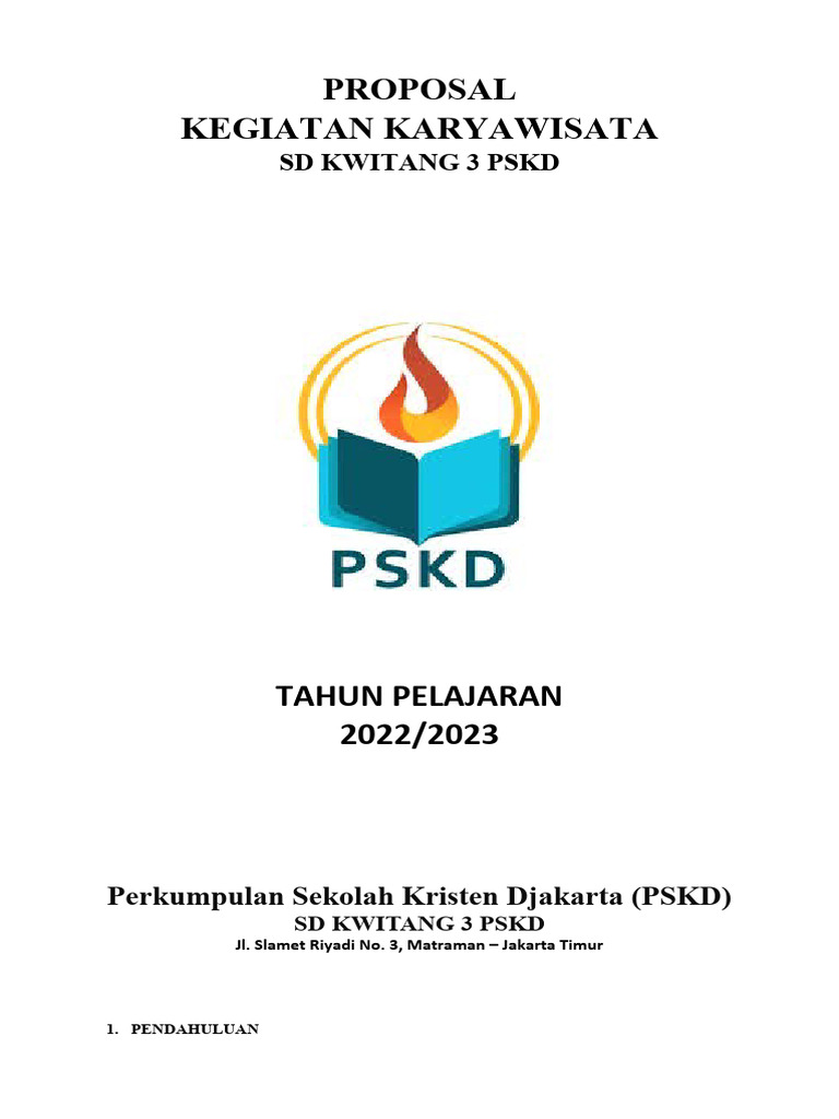 Proposal Kegiatan Karyawisata SD Kwitang 3 PSKD | PDF | Perjalanan