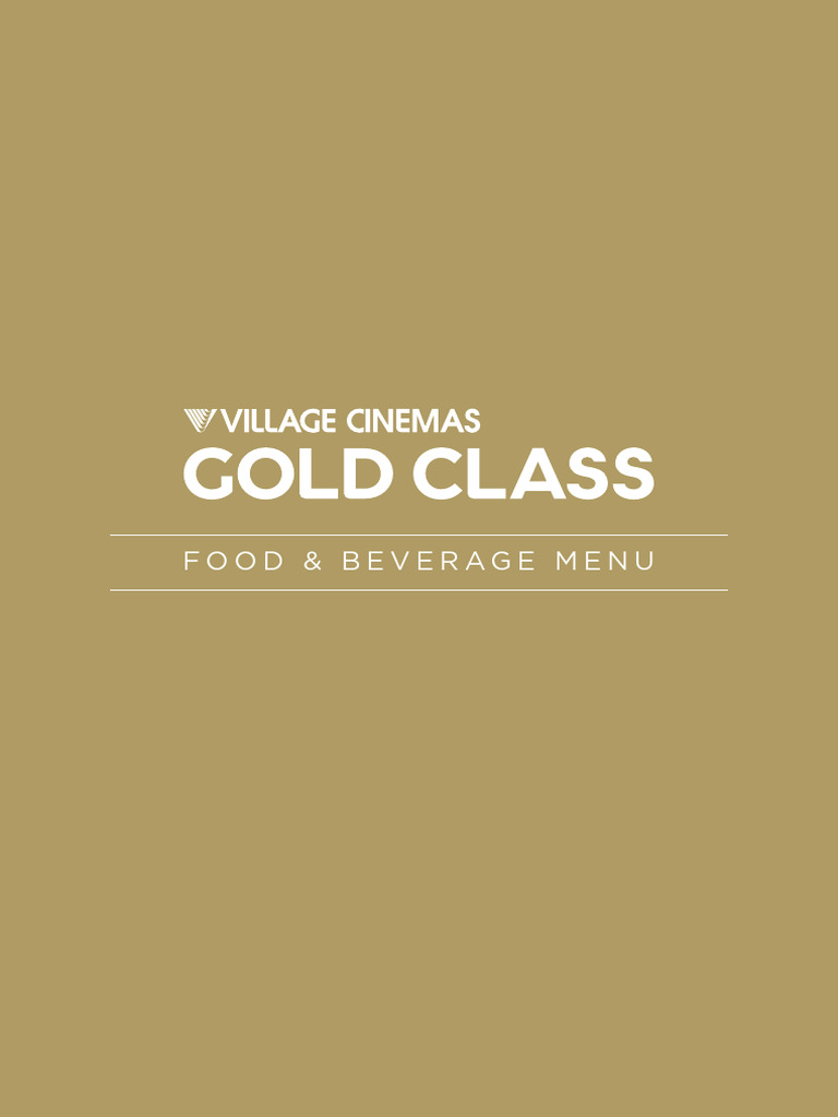Standard Gold Class Menu March 2023 | PDF | Taco | Milkshake