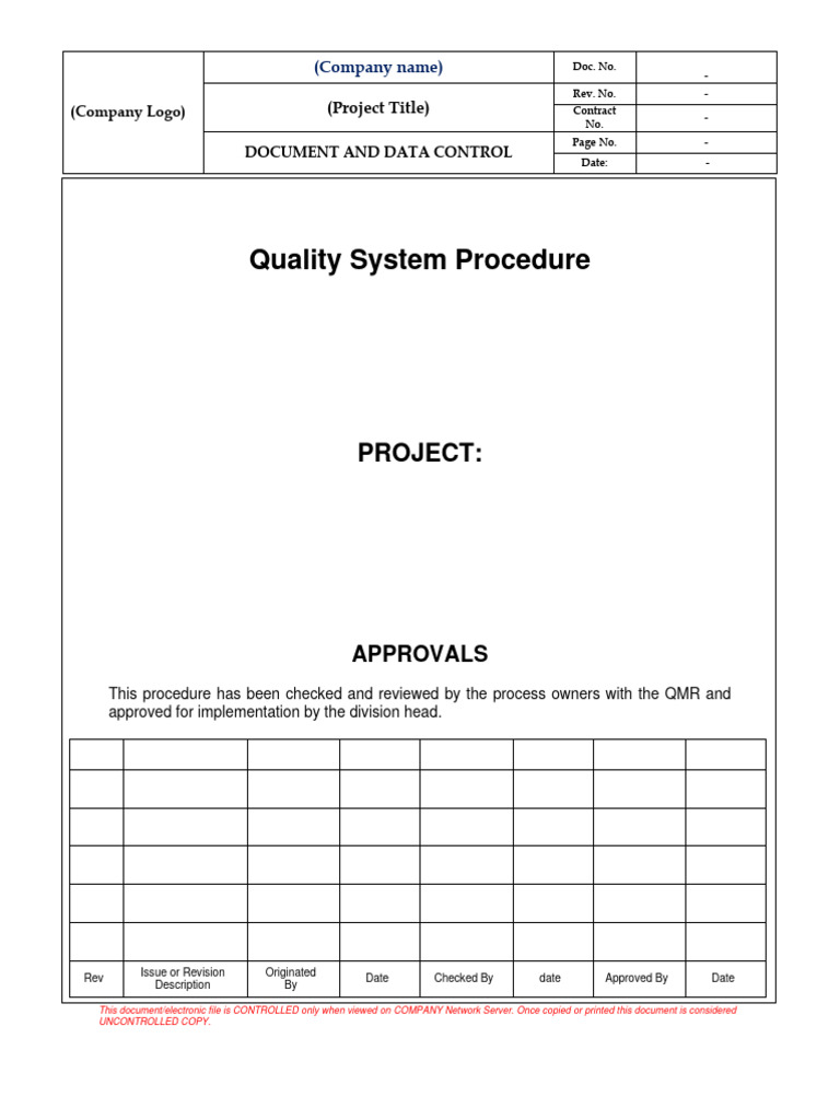 Document Control Procedure | PDF | Specification (Technical Standard)