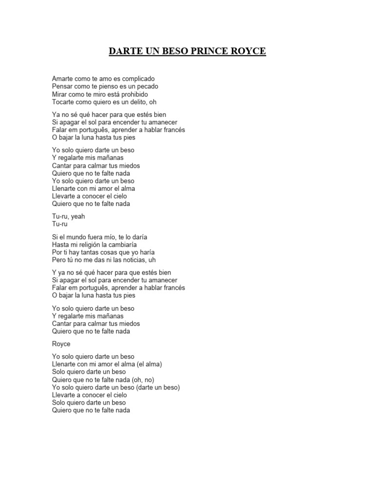 DARTE UN BESO PRINCE ROYCE | PDF