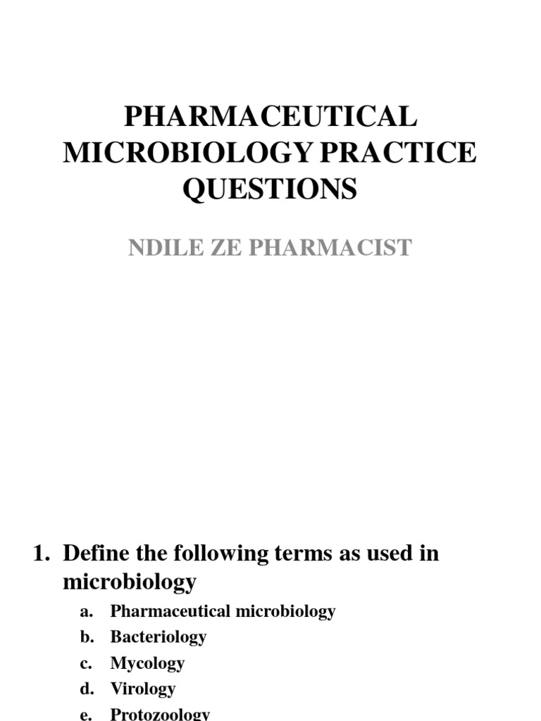 Microbiology Practice Questions PDF-1-1 | PDF | Microbiology ...