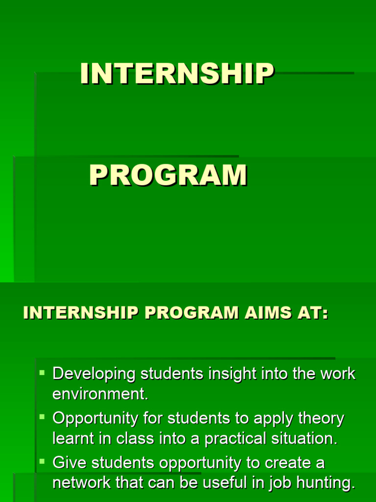 INTERSHIP PPT Lecture | PDF | Internship | Job Hunting