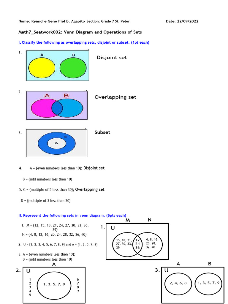 Venn Diagrams and Set Operations Guide | PDF | Teaching Methods & Materials