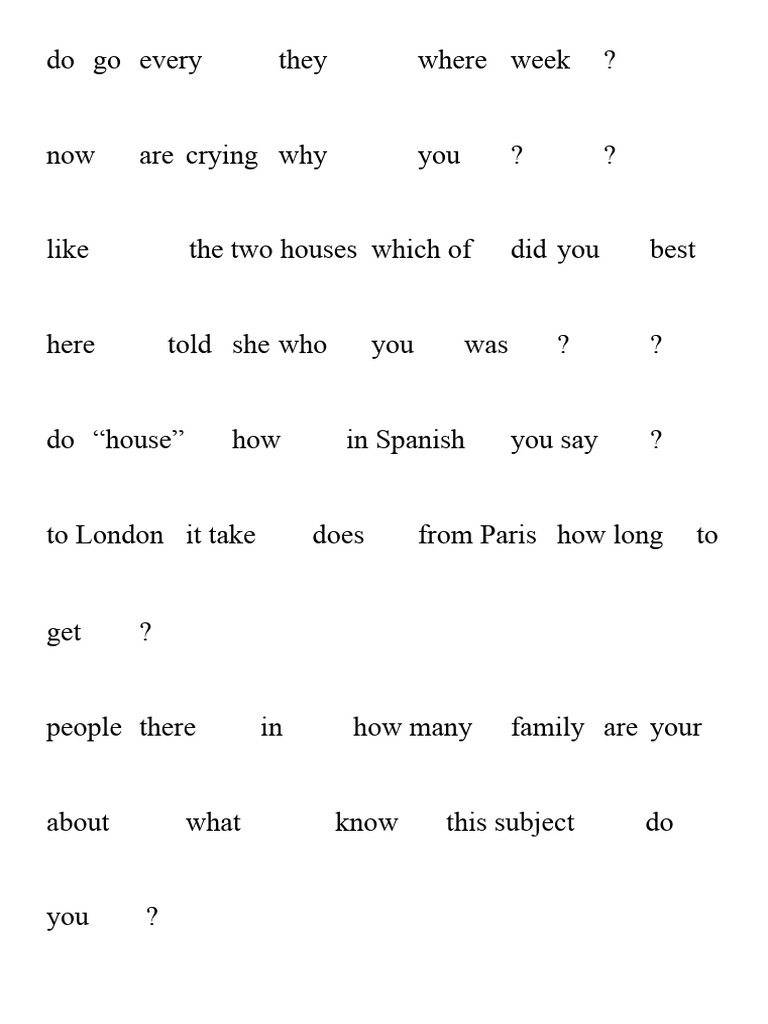 English Language Question Examples | PDF