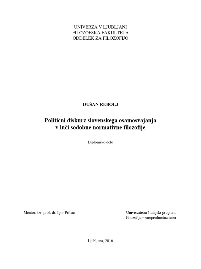 Rebolj, Dušan - Diplomska Naloga | PDF