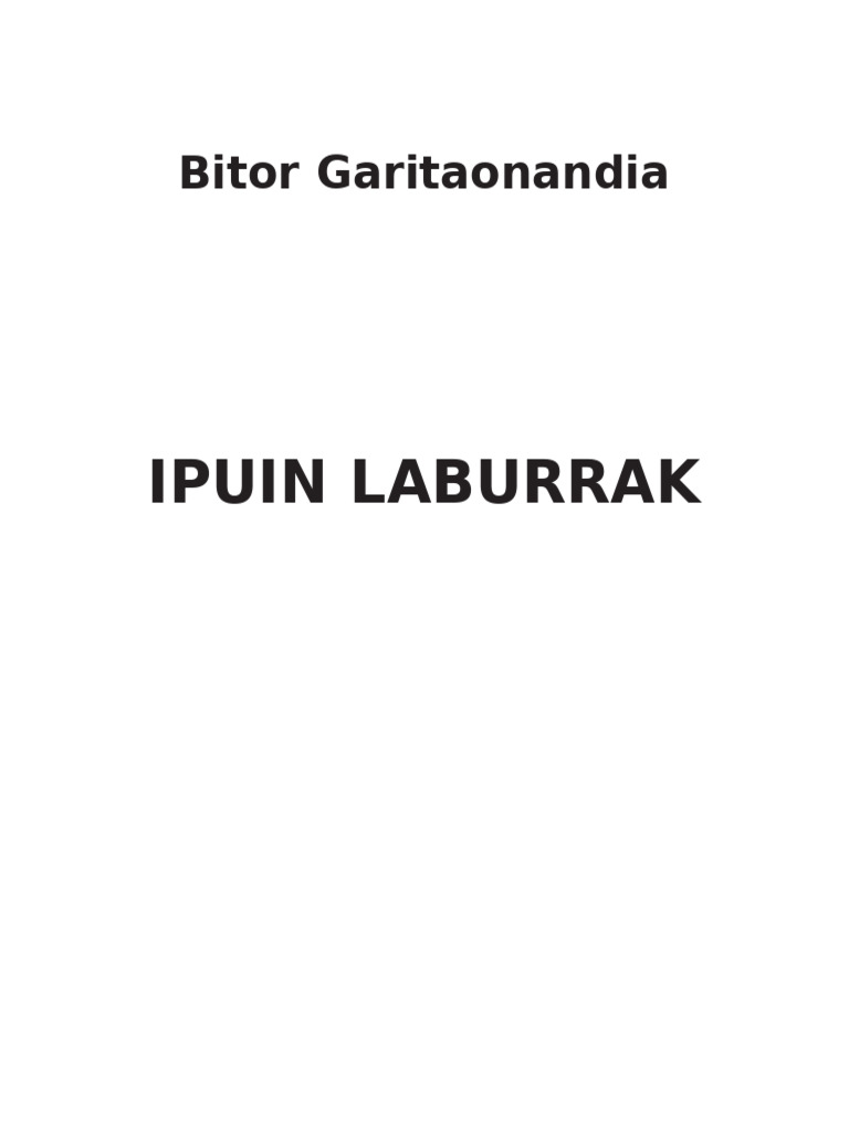 Bittor Garitaonandia, Ipuin Laburrak | PDF