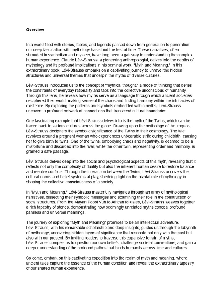 Overview | PDF | Narrative | Greek Mythology