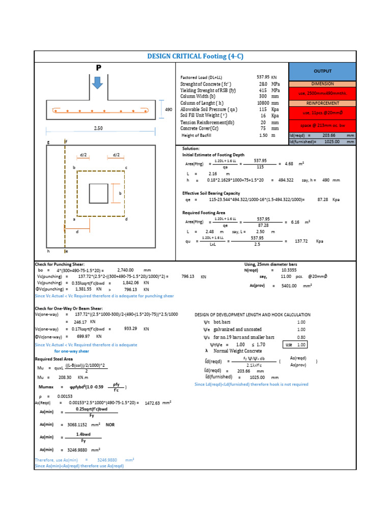 FOOTING-DESIGN For RC | PDF | Civil Engineering | Structural Engineering
