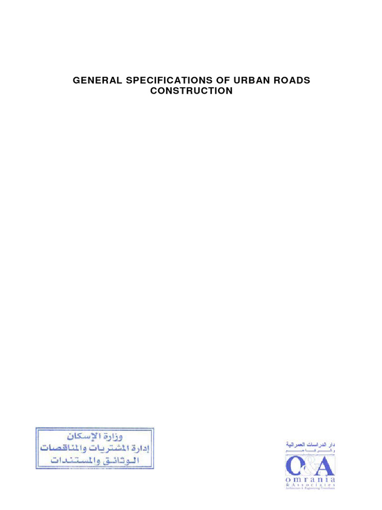 MoMRA Urban Roads Construction Specs - 2005 | PDF | Specification (Technical Standard) | Road