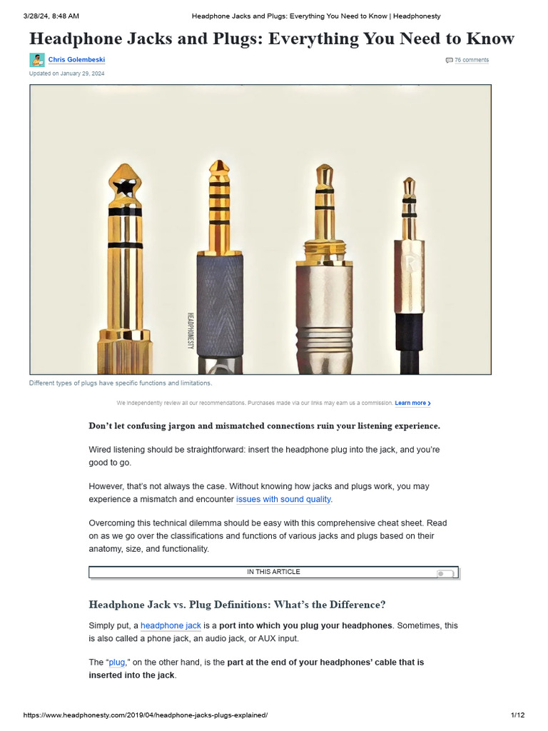 Headphone Jacks and Plugs - Everything You Need To Know - Headphonesty ...
