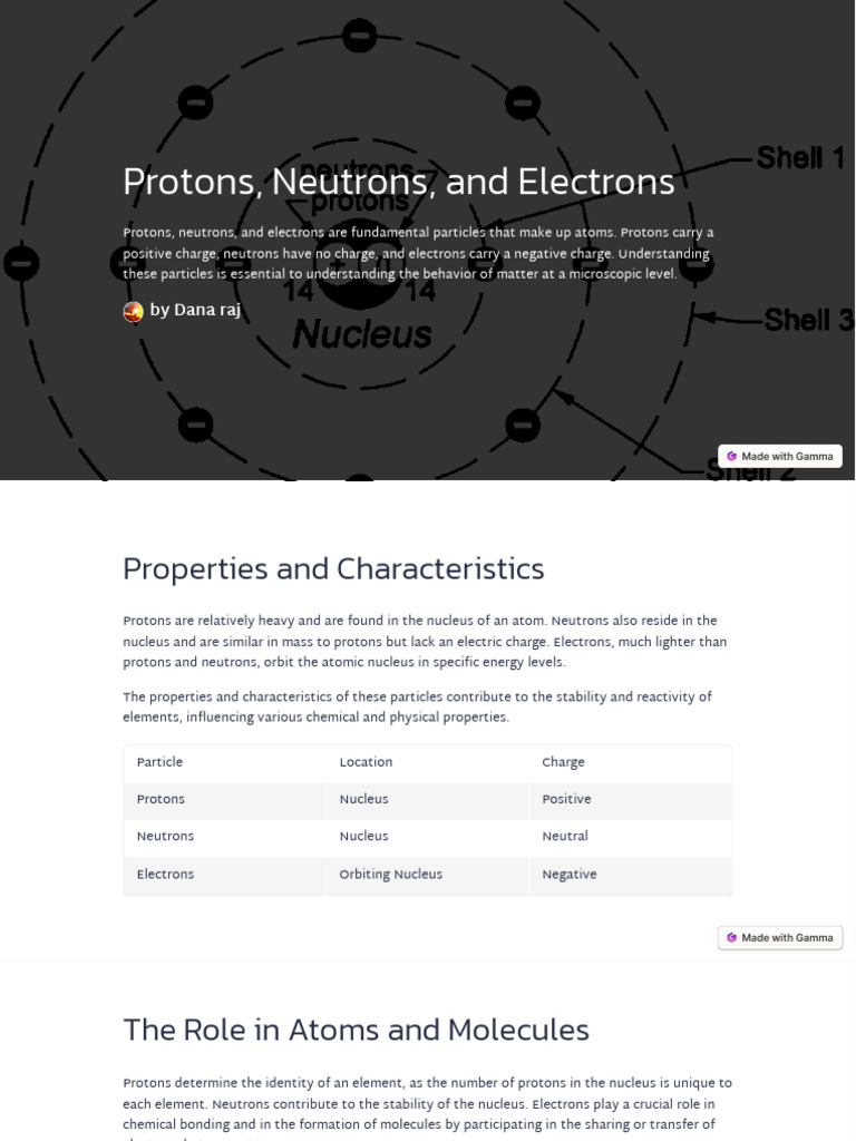 Protons Neutrons and Electrons | PDF