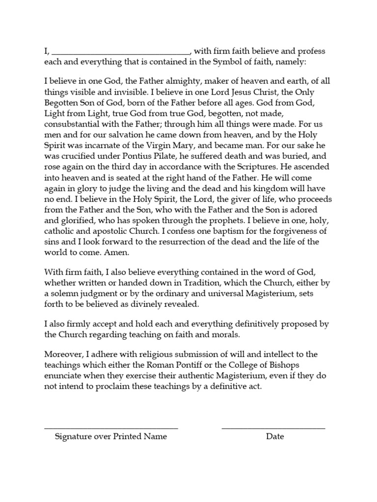 Profession of Faith | PDF