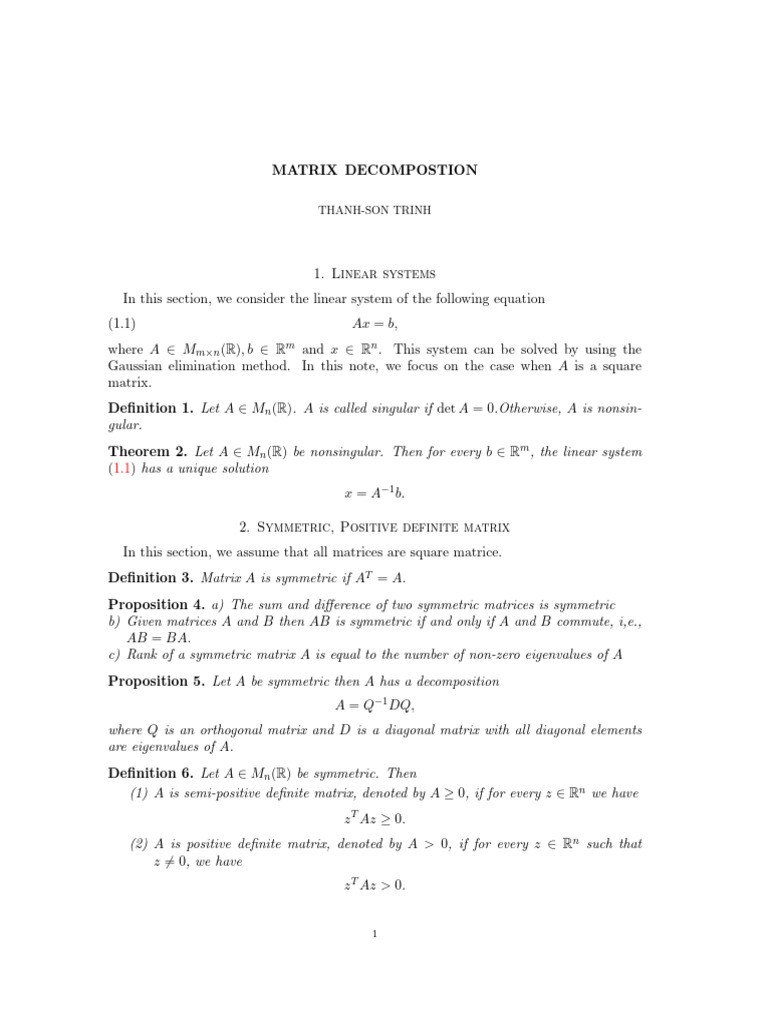 Lu Decomposition | PDF | Matrix (Mathematics) | Eigenvalues And Eigenvectors